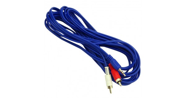 Cable Rca a Plus de audio 3.5 Azul de 5 Metros
